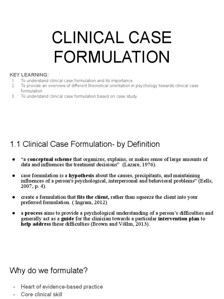 Clinical Case Formulation Slide (p123718) | PDF | Psychotherapy ...