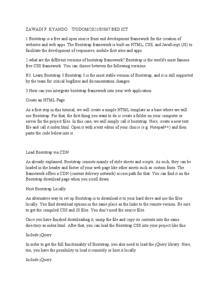 Bootstrap | PDF | Bootstrap (Front End Framework) | Web Design