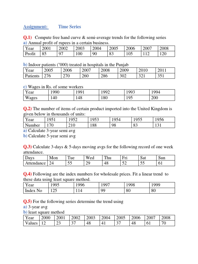 Time Series Assignment | PDF
