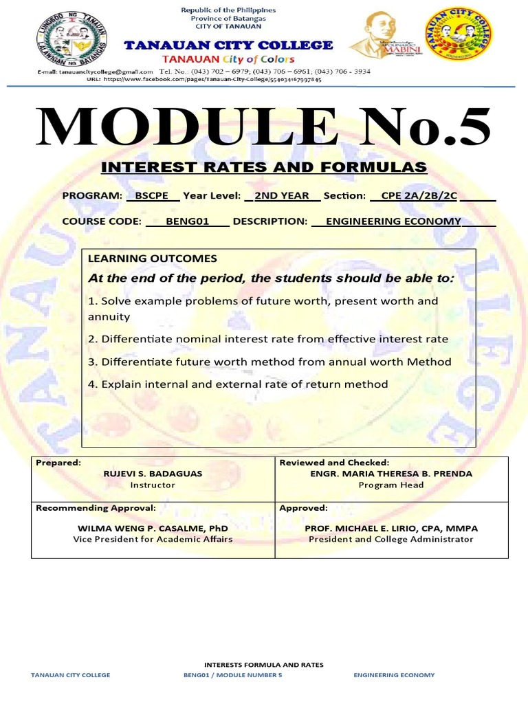 Module 5 - Interests Formula and Rates | PDF | Interest | Bonds (Finance)