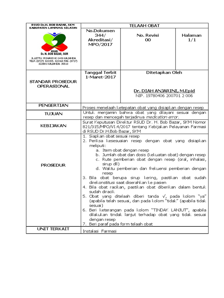 Spo Telaah Obat | PDF | Kesehatan Holistik