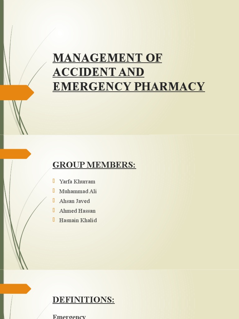 Emergency Pharmacy Management Overview | PDF | Emergency Department ...
