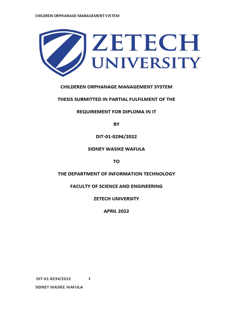 Chilren Orphanage Management System | Download Free PDF | Graphical ...