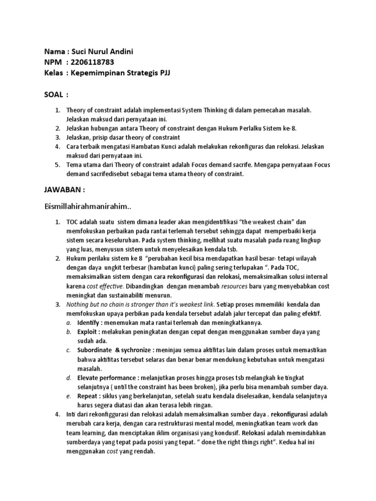 Suci Nurul Andini - 2206118783 - Tugas Toc | PDF