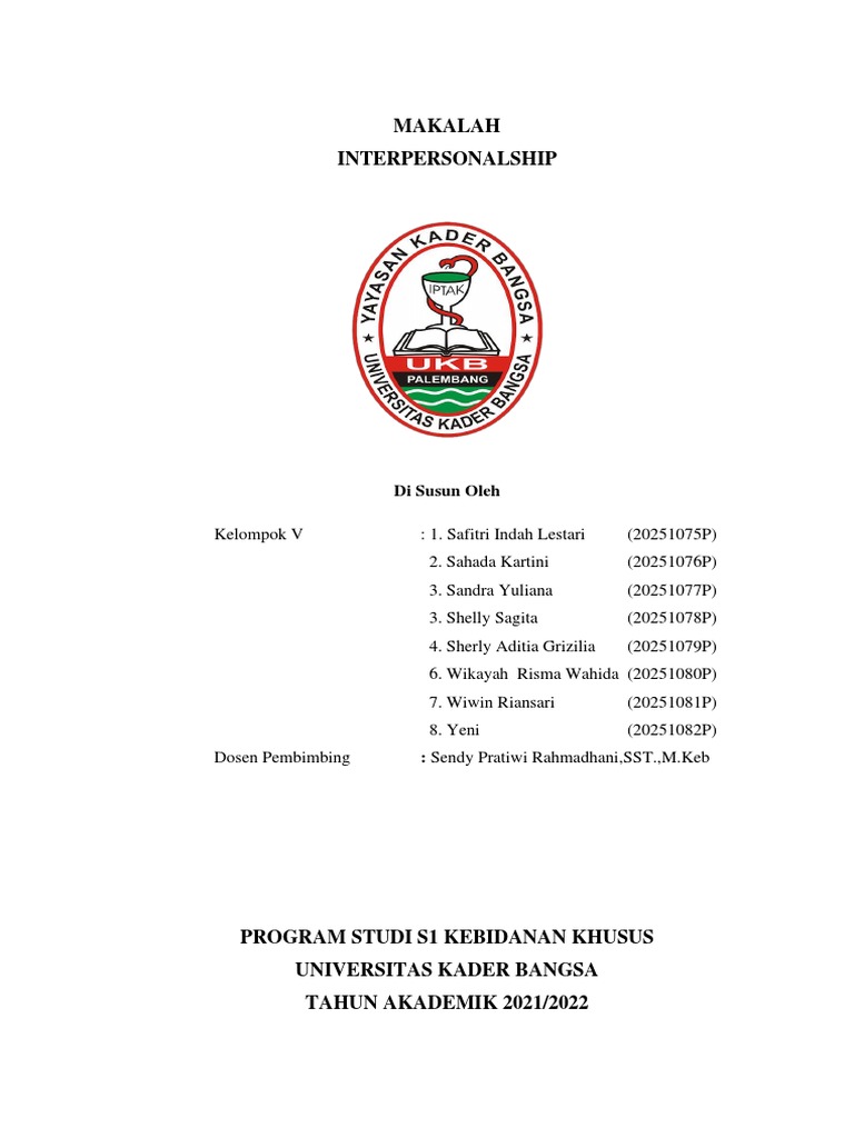 MAKALAH COC KELOMPOK 5 INTERPERSONALSHIP..-dikonversi | PDF | Sains & Matematika