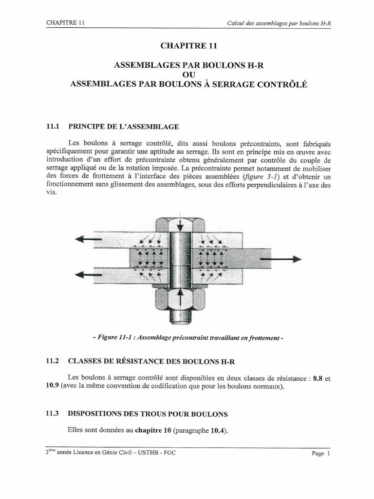 Calcul Des Assemblages Par Boulons HR À Serrage Contrôlé | PDF