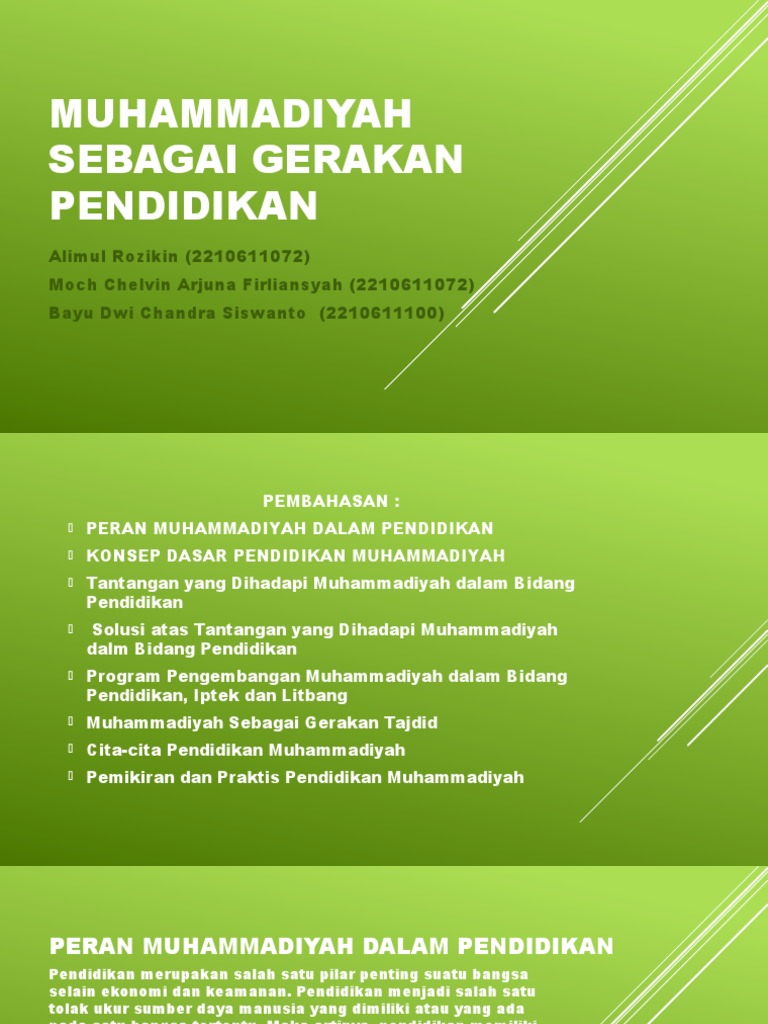 Muhammadiyah Sebagai Gerakan Pendidikan | PDF