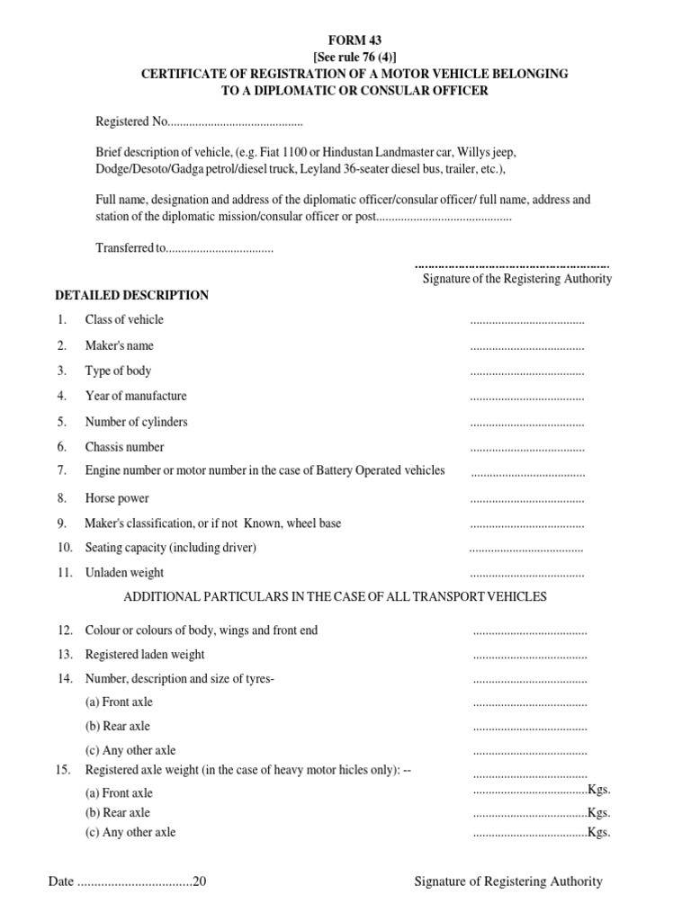 Form 43 | PDF | Vehicles | Truck