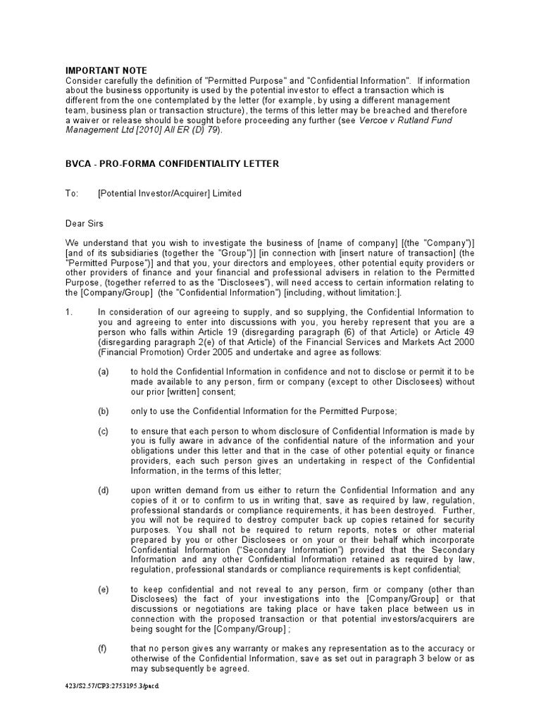 One Way NDA | PDF | Confidentiality | Government