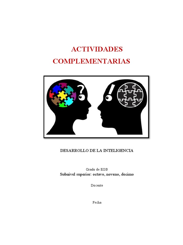 Actividades Complementarias 2 | PDF | Pensamiento | Aprendizaje