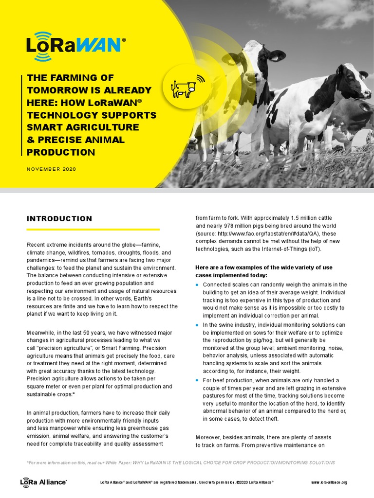 THE FARMING OF TOMORROW IS ALREADY HERE HOW LoRaWAN® TECHNOLOGY ...