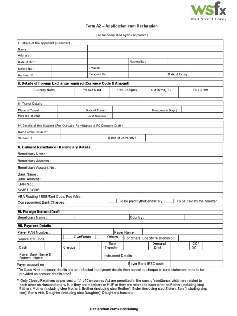Form A2 Cum Declaration New | PDF | Banks | Cheque Form A2 Cum Declaration New | PDF | Banks | Cheque