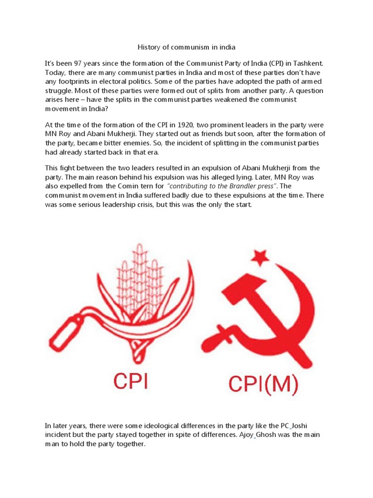 History of Communism in India | PDF | Ideologies | Political Theories