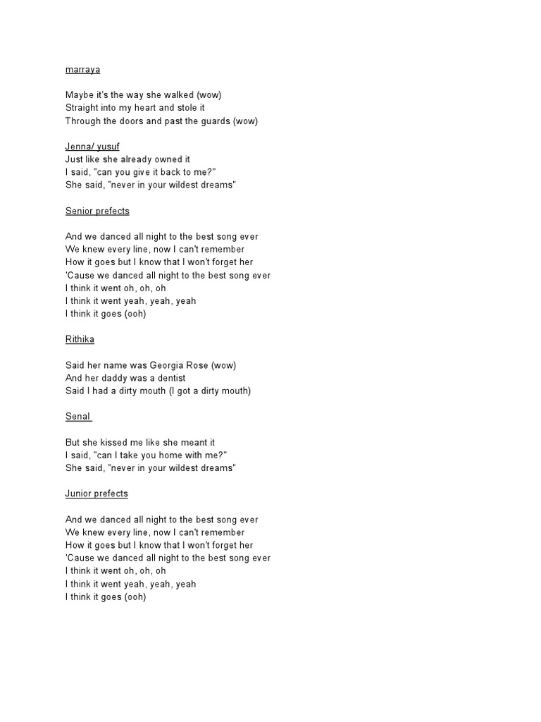 Best Song Ever Lyrics Analysis | PDF | Poetry