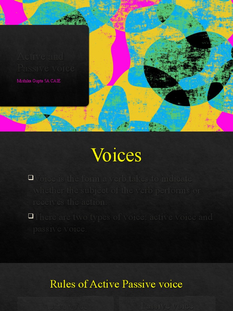 Active and Passive Voice | PDF | Verb | Grammatical Conjugation
