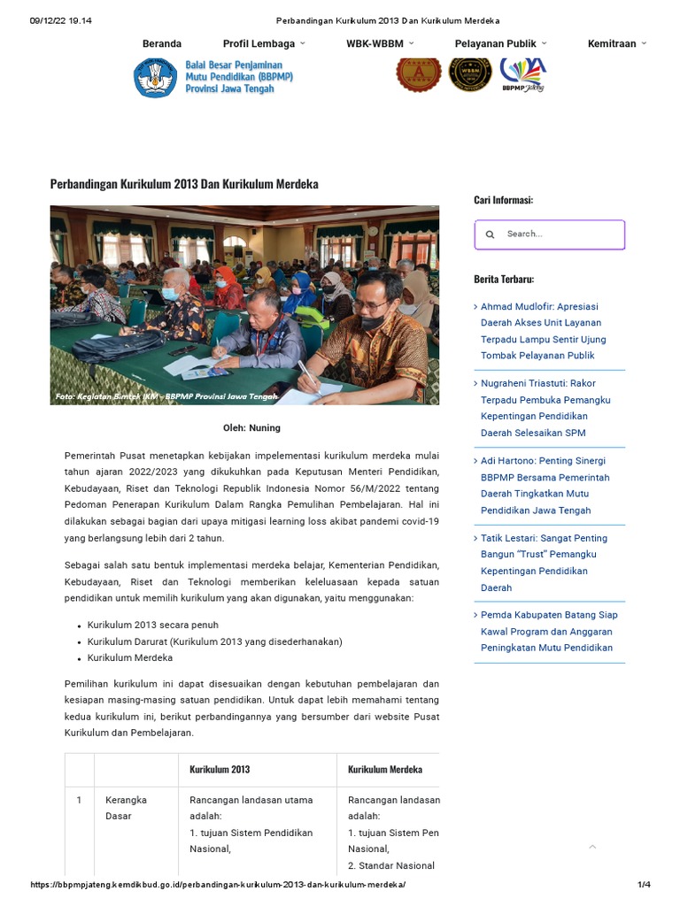 Perbandingan Kurikulum 2013 Dan Kurikulum Merdeka | PDF