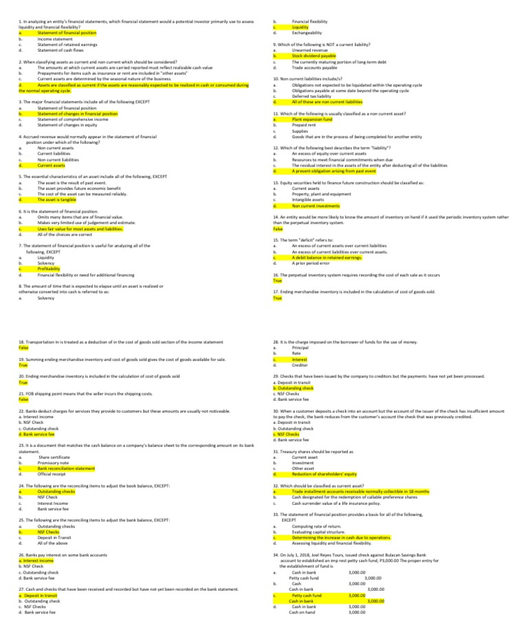 Inac Recitation (Book) | Download Free PDF | Balance Sheet | Banks