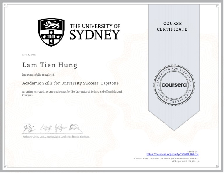 USYD Capstone Course Completion | PDF