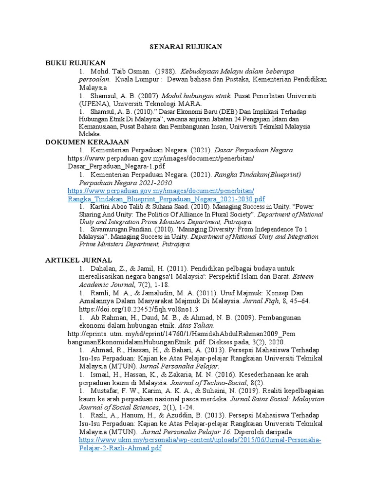 Senarai Rujukan | PDF