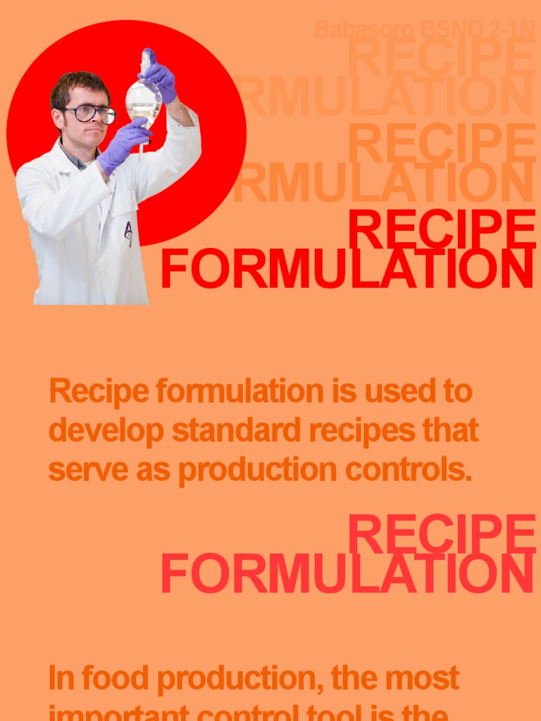Recipe Formulation Foodservice | PDF | Percentage | Pound (Mass)