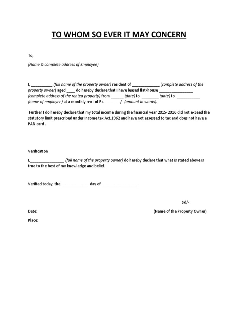 Declaration by House Owner | PDF