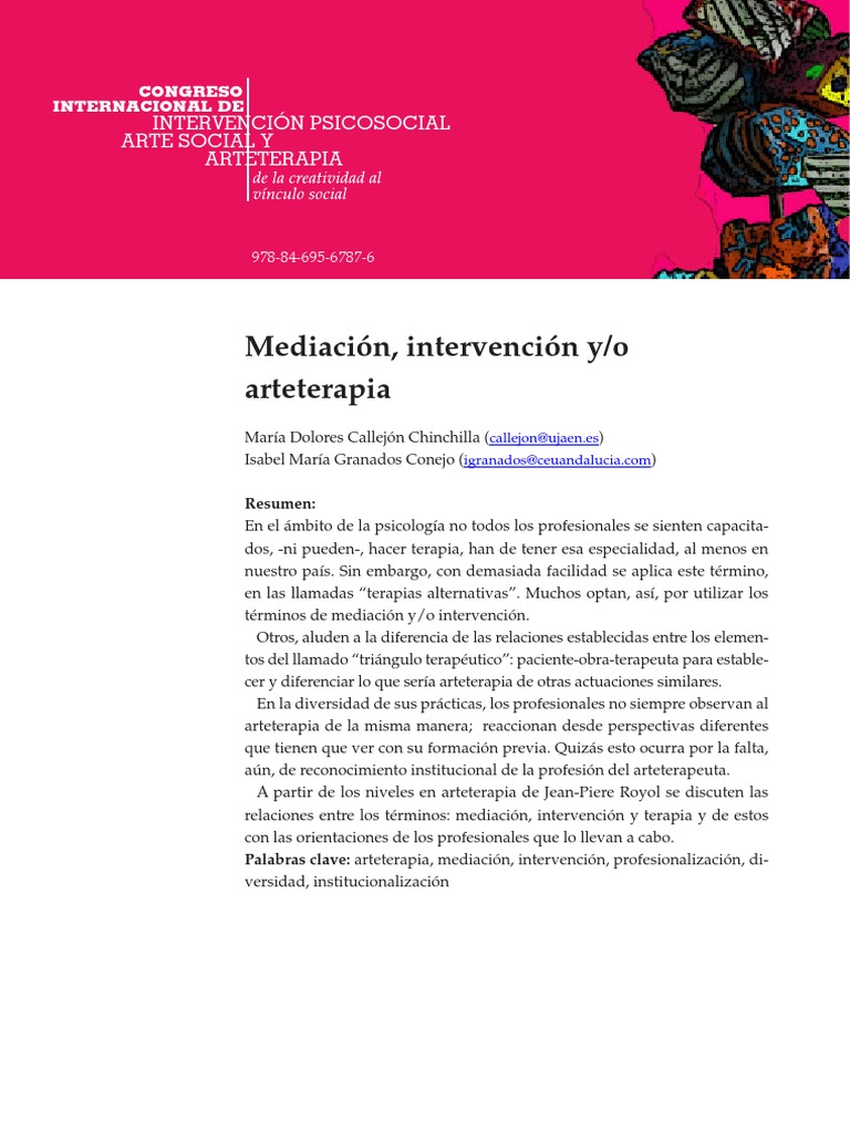 Mediación, Intervención Y/o Arteterapia - María Dolores Callejón ...