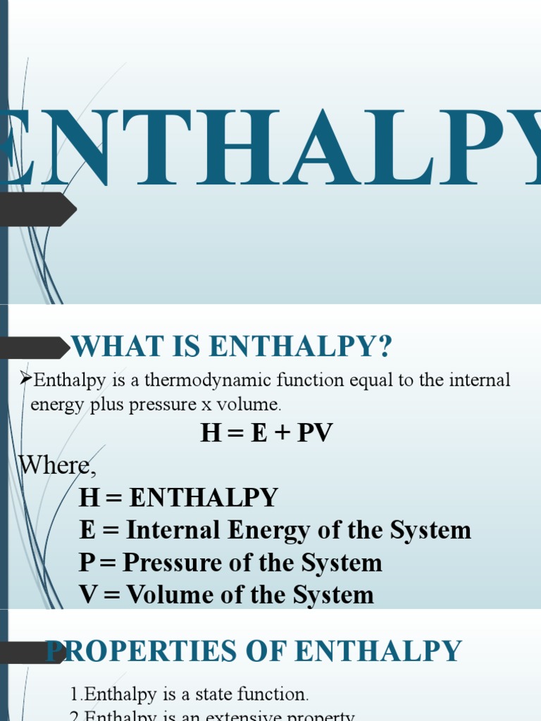 Enthalpy | PDF | Enthalpy | Mole (Unit)