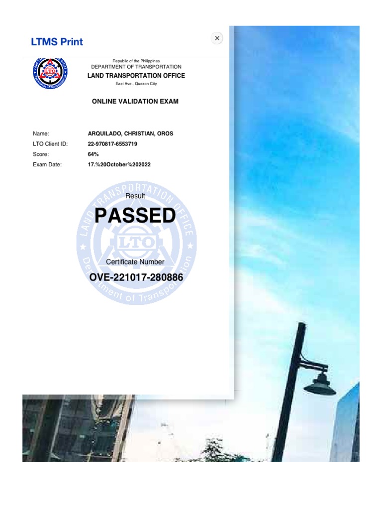 LTMS CDE Online Validation Exam | PDF