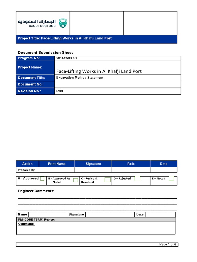 Excavation Method Statement | PDF | Specification (Technical Standard) | Business