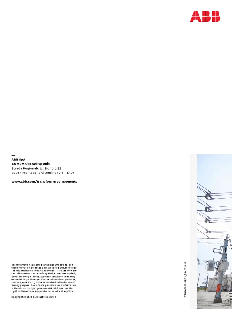 OS ABB Comem eSDB 08-11-2018 | PDF | Transformer | Power Supply