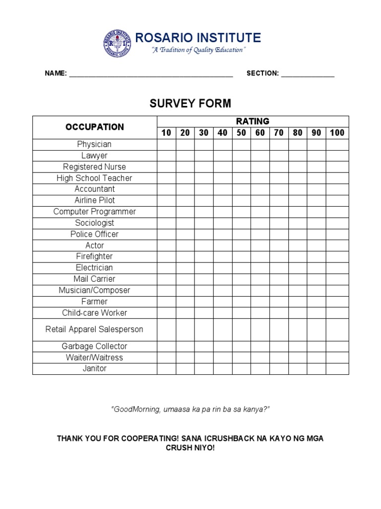 Ucsp Survey Form | PDF Ucsp Survey Form | PDF