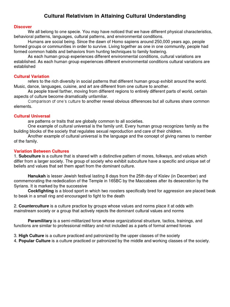 Lesson 3 - Culture | PDF | Human | Society