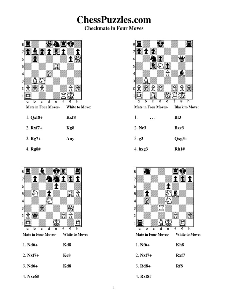 Page 1 Mate in 4 Answers | PDF