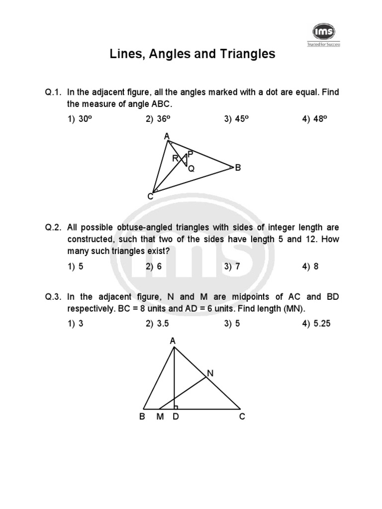 Lines Angles and Triangles | PDF | Triangle | Area