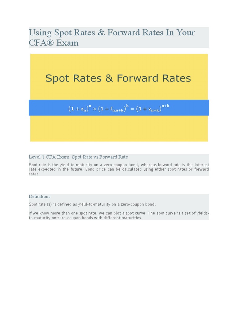 Using Spot Rates | PDF | Bonds (Finance) | Spot Contract