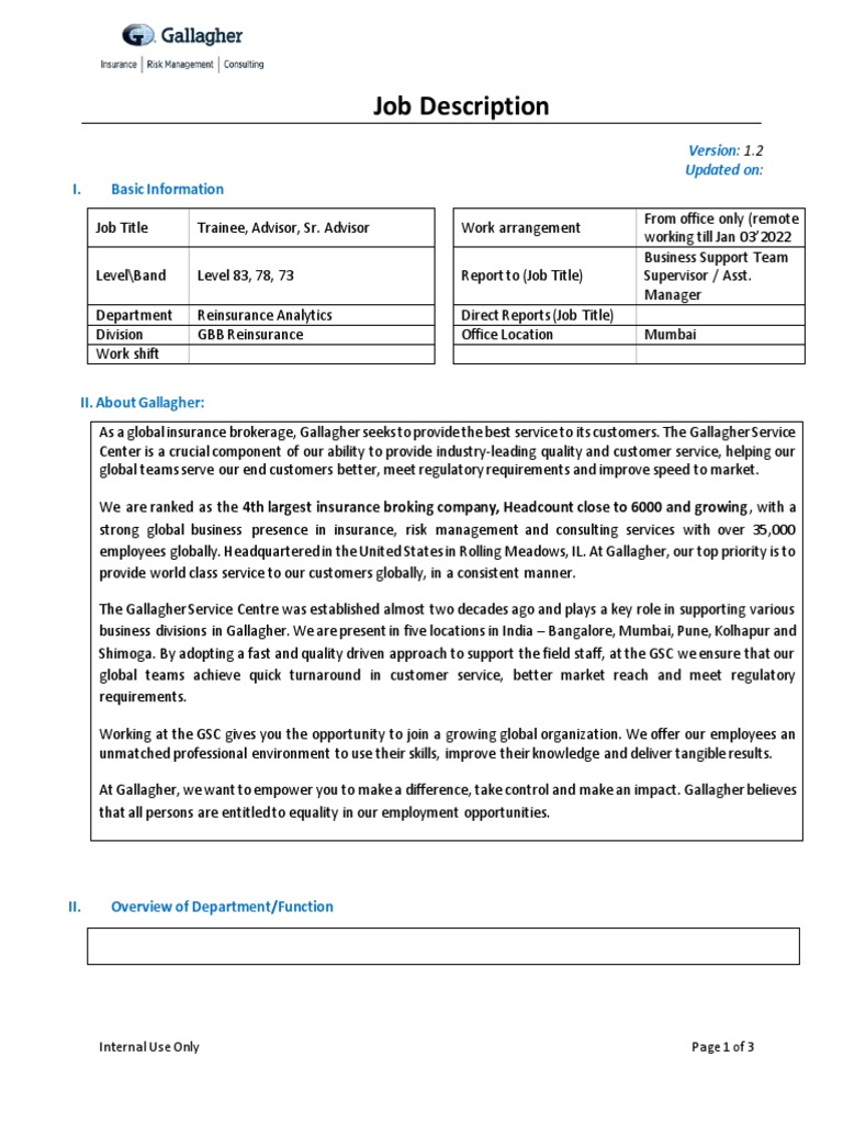 JD - Financial Advisory - Trainee, Advisor, Sr. Advisor | PDF | Financial Analyst | Business