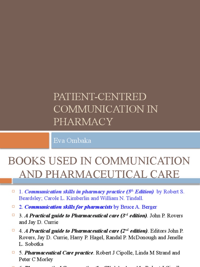 Patient-Centered Communication in Pharmacy | PDF | Pharmacy | Patient