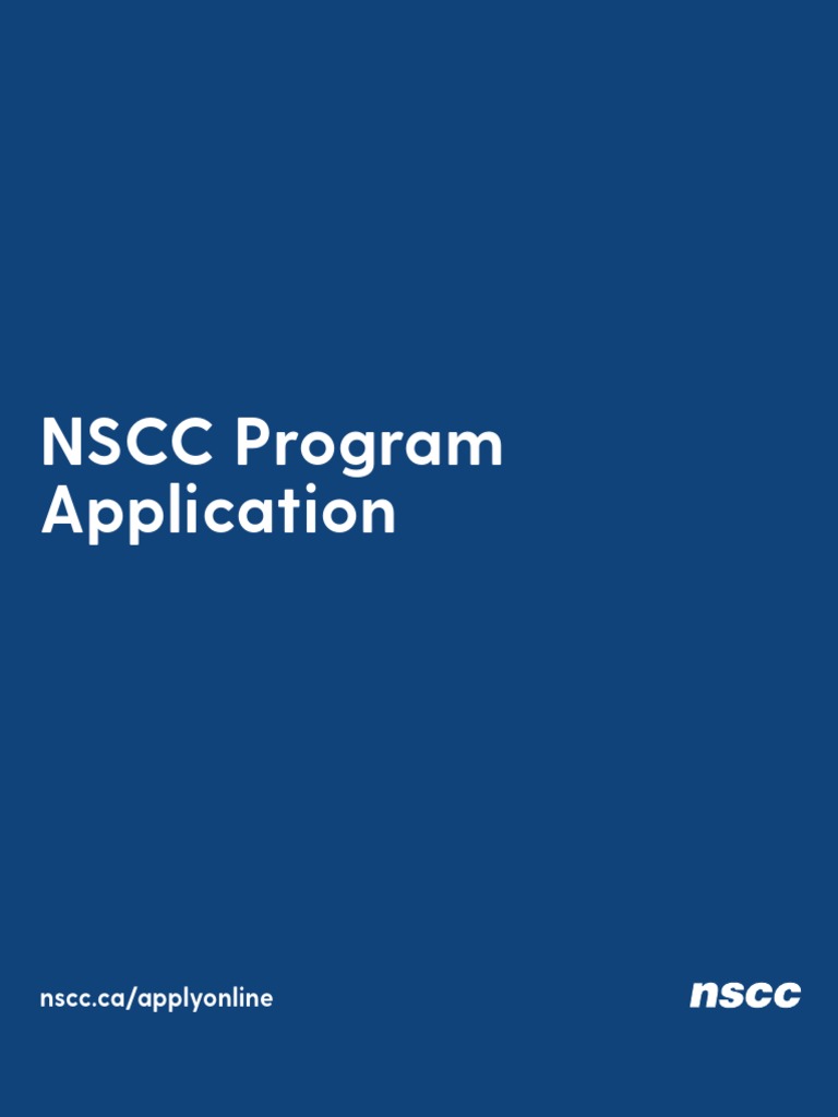 NSCC Application | PDF | University And College Admission | Credit Card