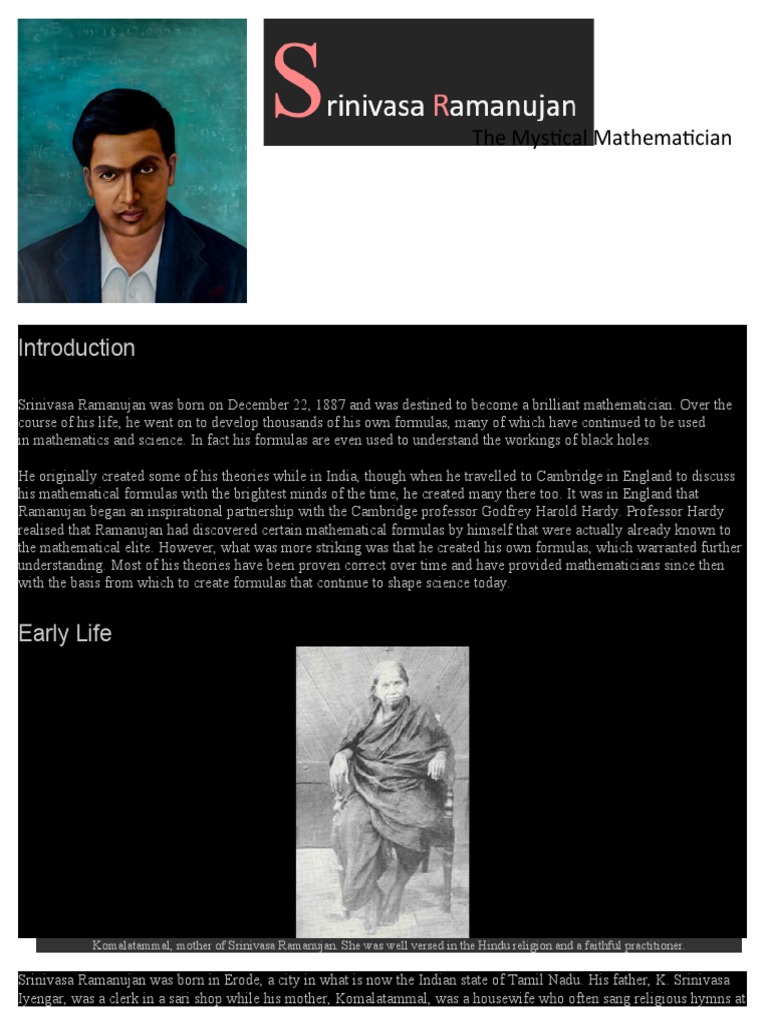 Ramanujan (Maths) | PDF | Science