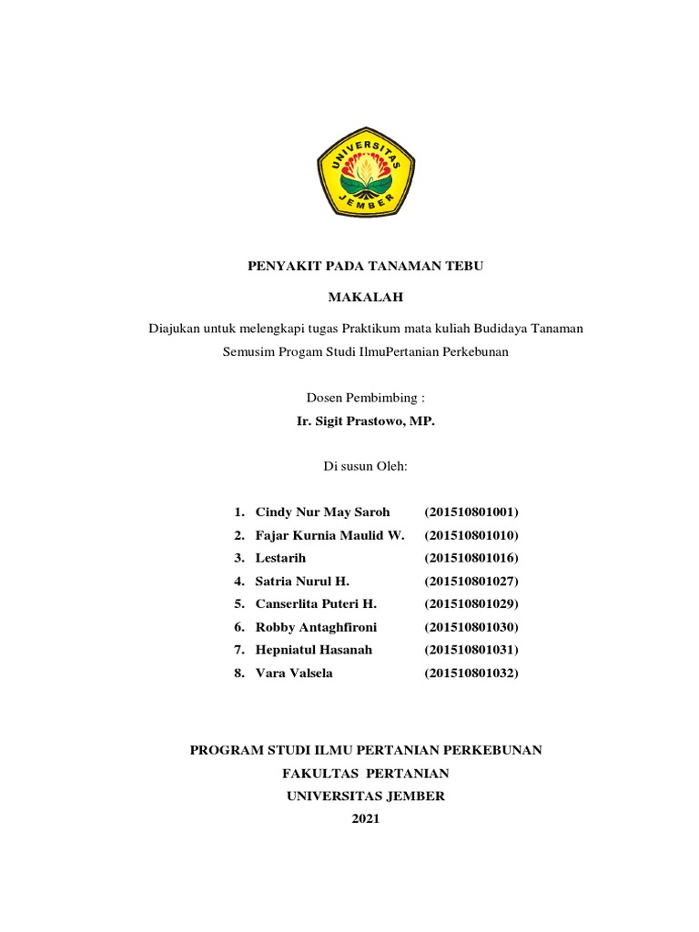 Penyakit pada Tanaman Tebu | PDF | Kesehatan Holistik | Sains & Matematika