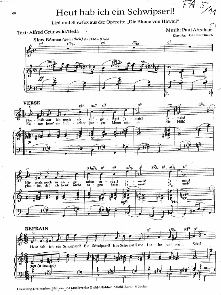 Heut Hab Ich Ein Schwipserl | PDF