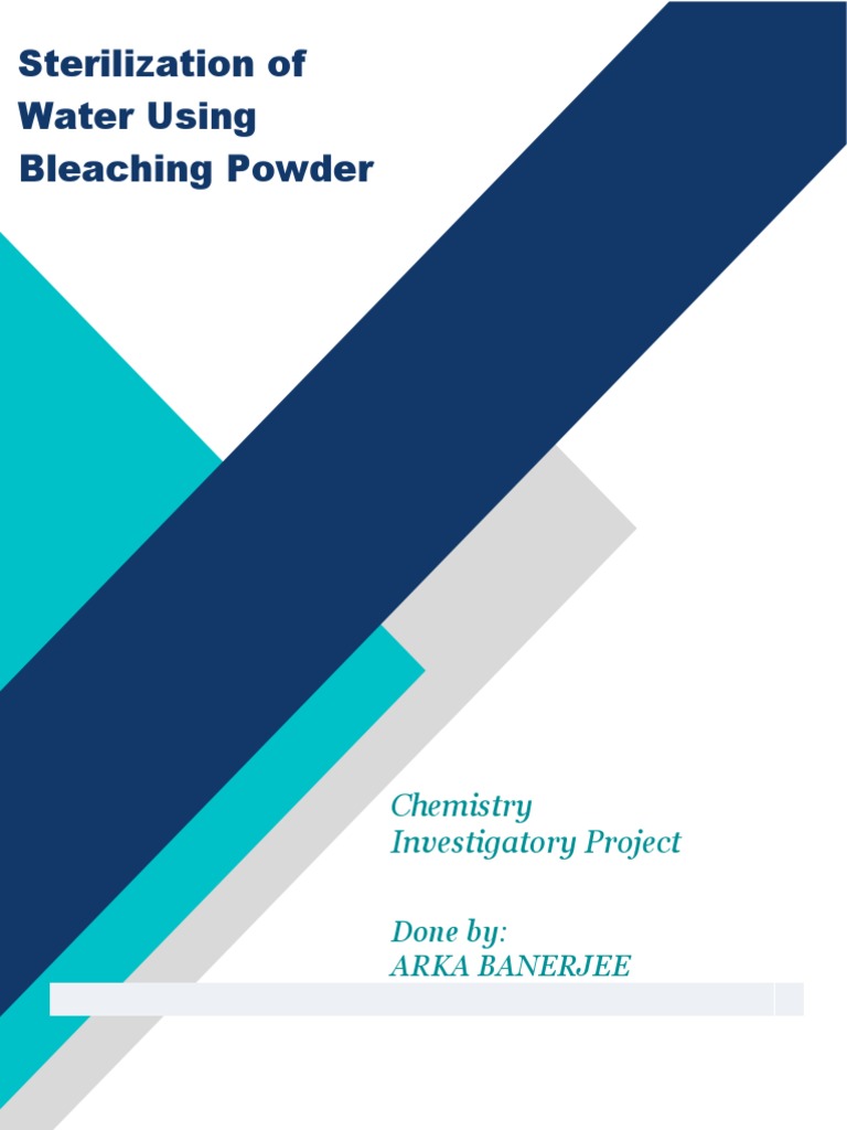 Water Sterilization with Bleaching Powder | PDF | Water Purification | Bleach