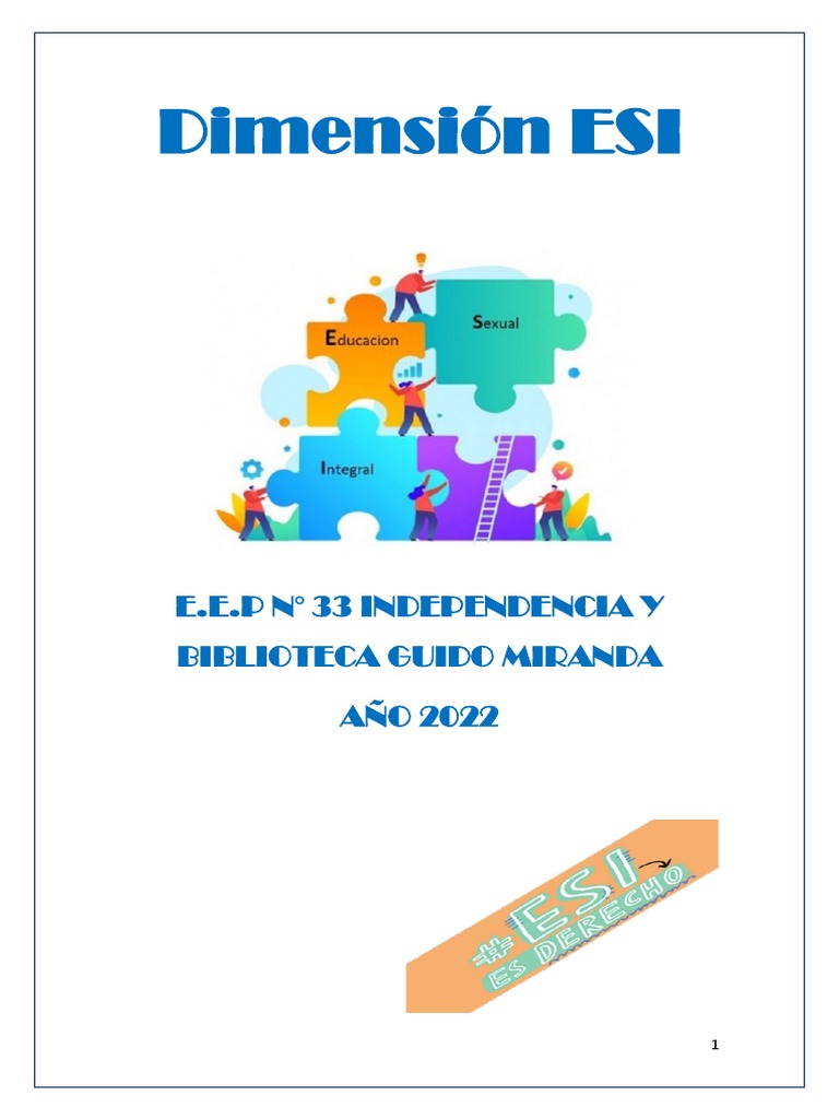 Dimensión Esi Plan de TrabajoEEP33 | PDF | Educación sexual | La sexualidad humana