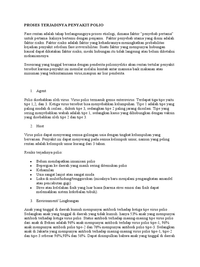Proses Terjadinya Penyakit Polio | PDF