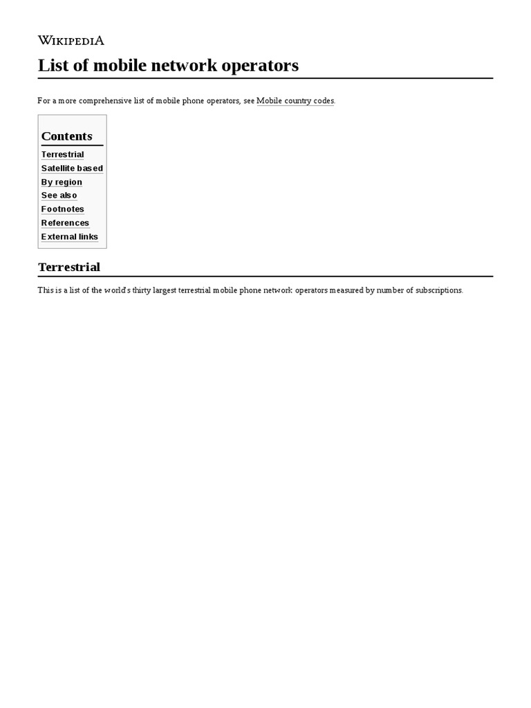 List of Mobile Network Operators | PDF | Lte (Telecommunication ...