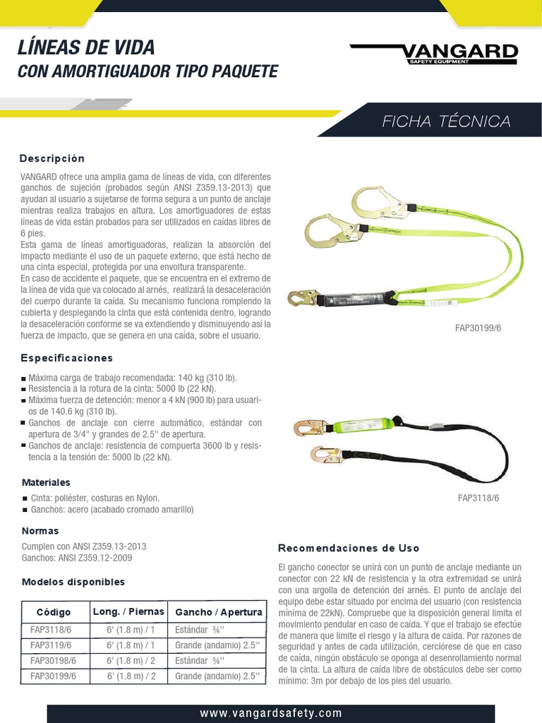 Ficha Tecnica de LINEA DE VIDA | PDF | Agua