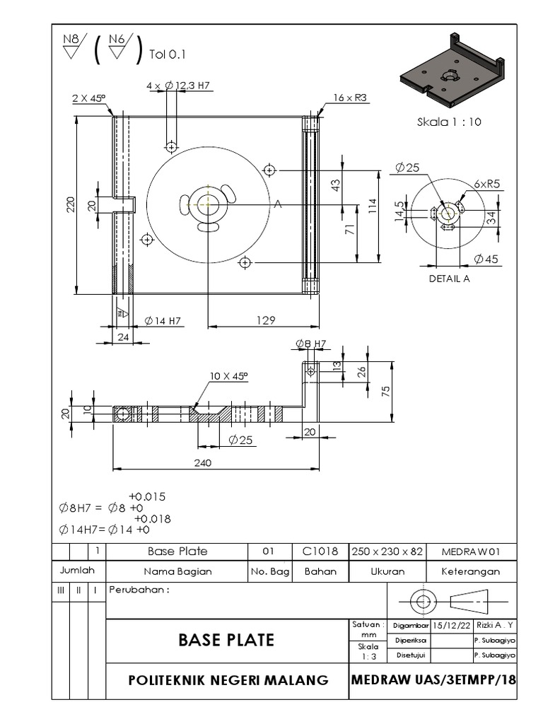 Ukuran dan Detail Base Plate | PDF