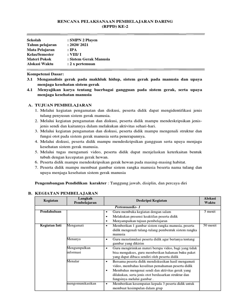 RPPD 2-Sistem Gerak Manusia | PDF