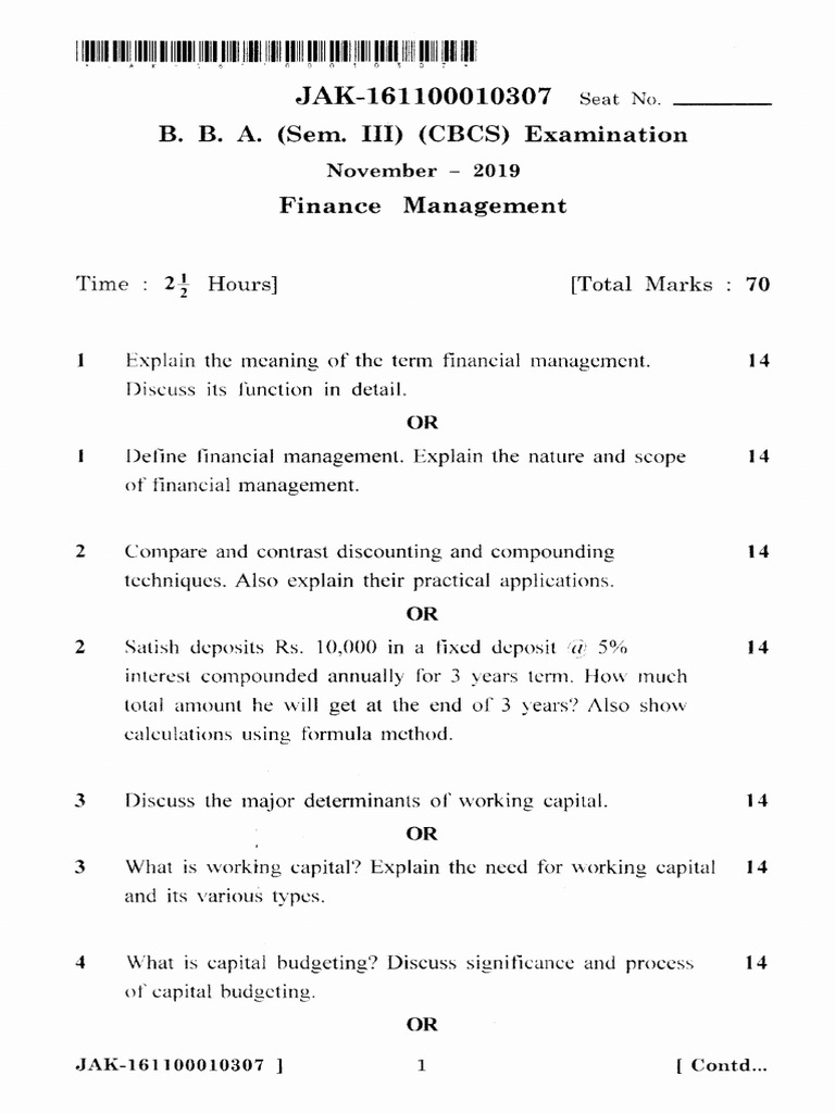 Finance Management | PDF | Capital Budgeting | Capital Structure