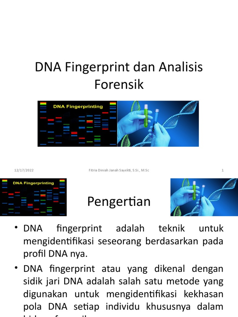 Pertemuan 6-7. Biotech DNA Fingerprint Dan Analisis Forensik Edited | PDF